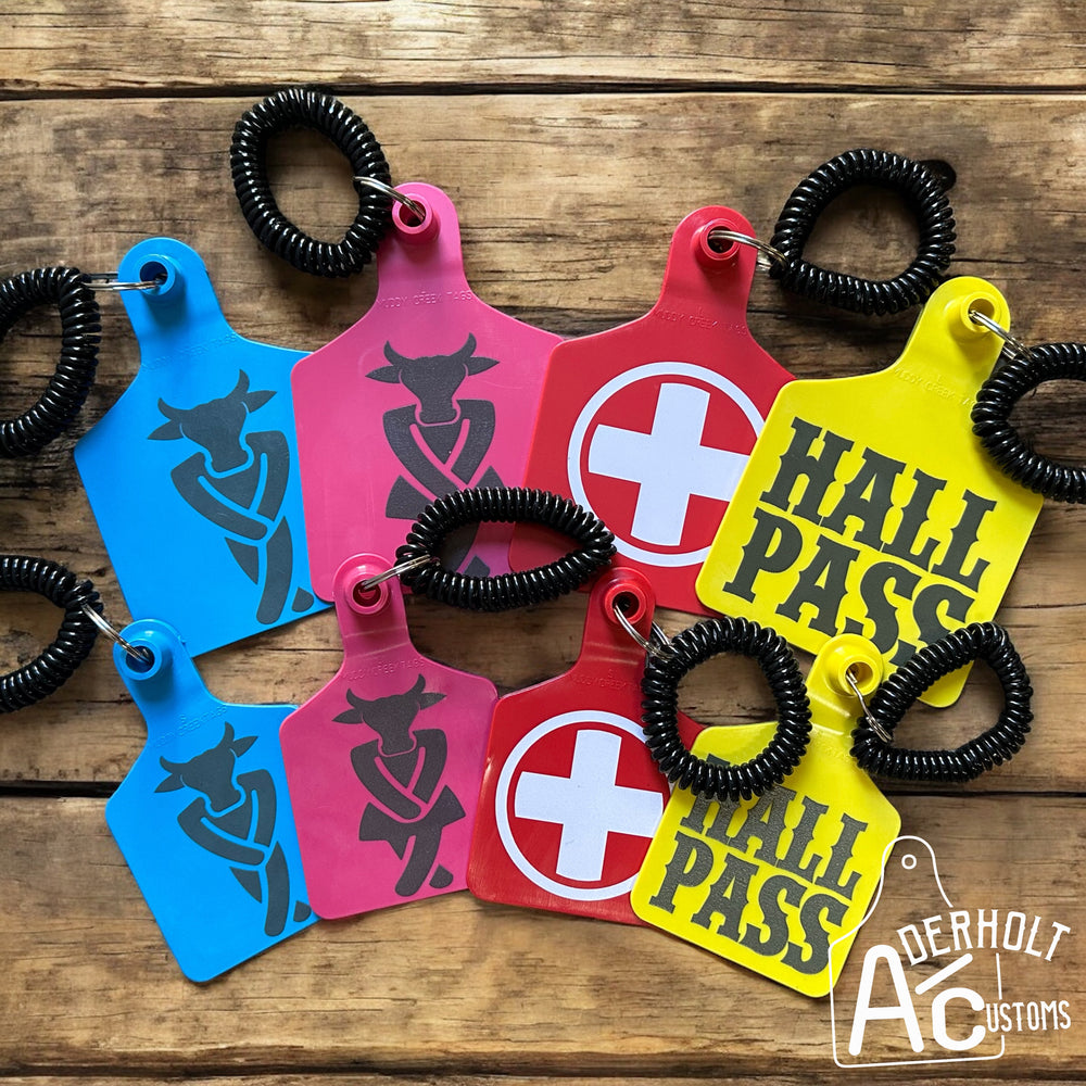 Custom Bathroom Hall Pass Made With Actual Cattle Ear Tags – Aderholt ...