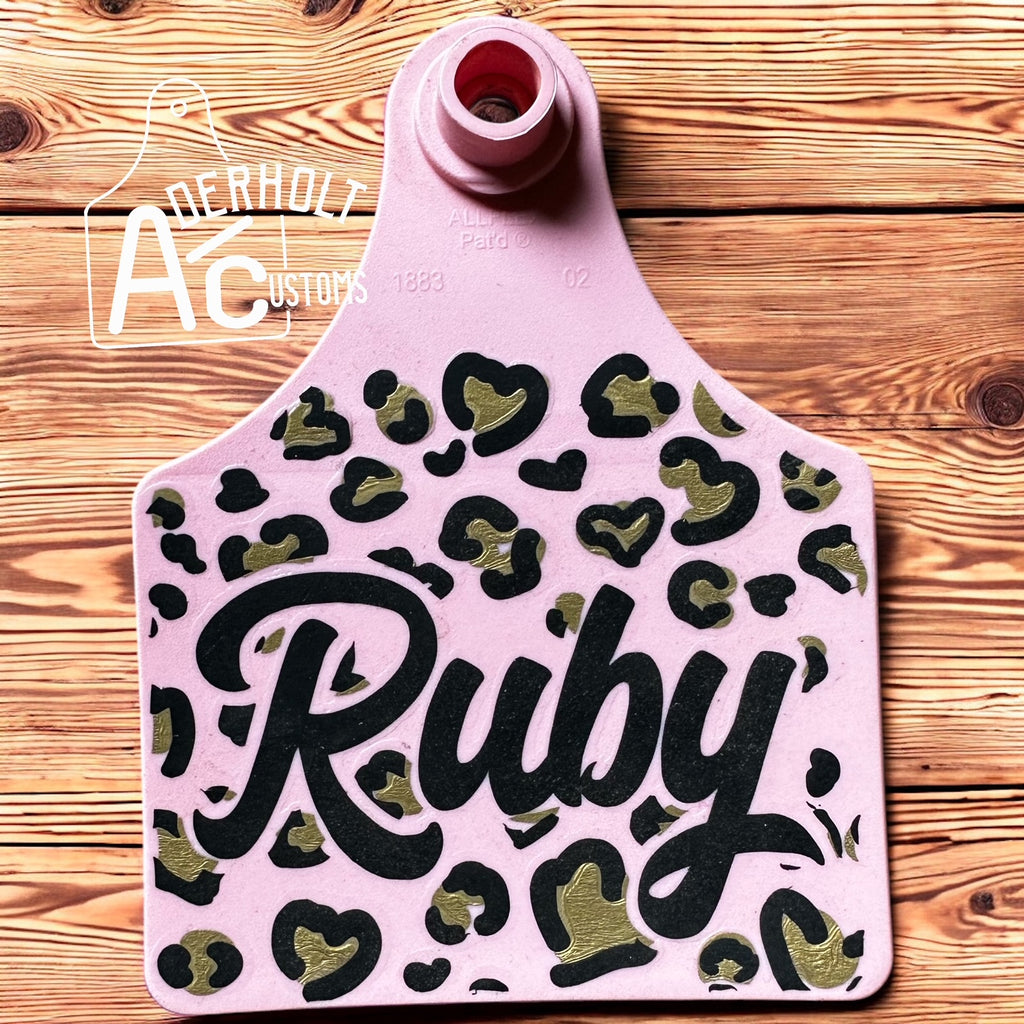 RUBY - RTS Customized Cattle Ear Tag – Aderholt Customs - Custom Ear ...
